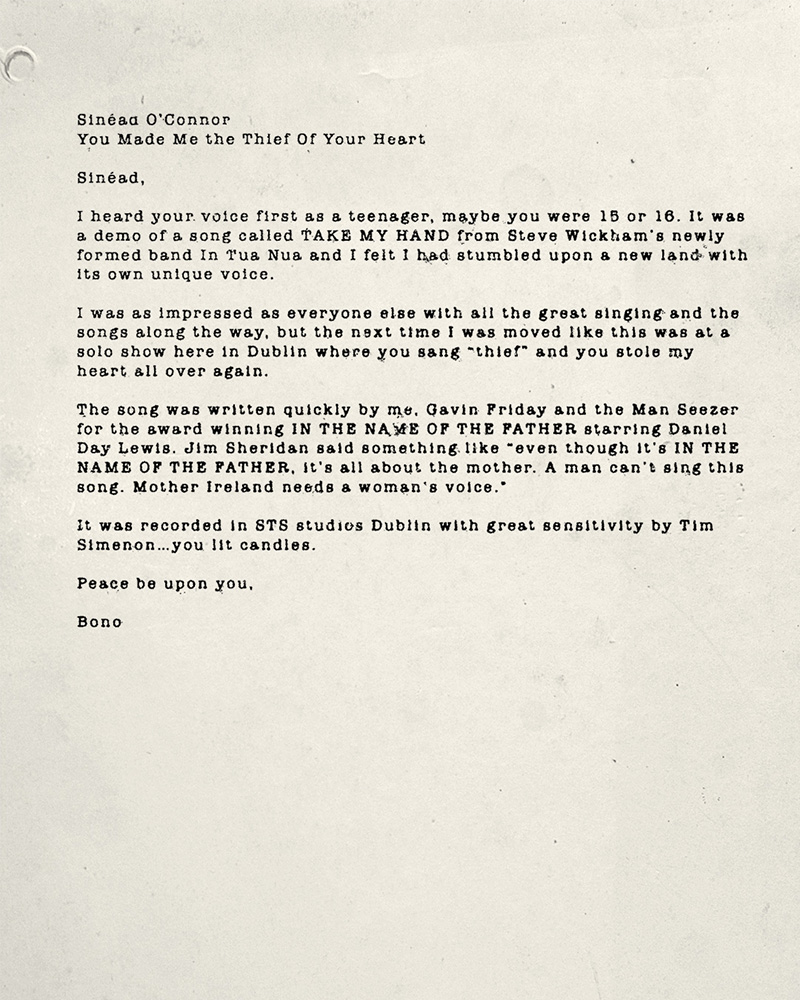 U2 > News > 60 Letters From Bono